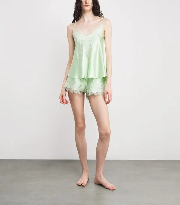 TORLOWEI Silk Lace Pyjama Shorts