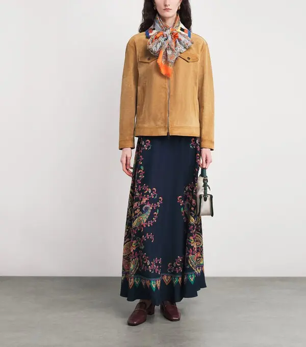 Etro Cotton-silk Printed Scarf - Blue