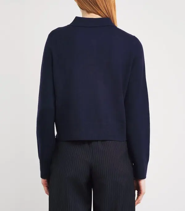 Sandro Wool-cashmere Stripe Cardigan - Blue