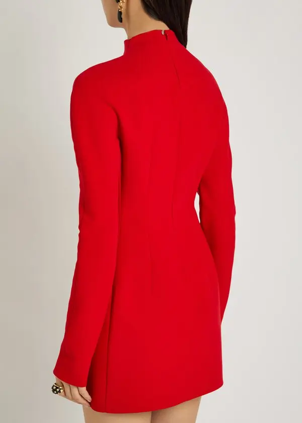 Sportmax Tefrite Darted High-neck Crepe Mini Dress