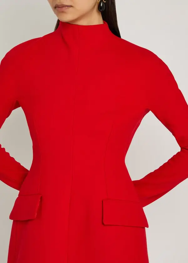 Sportmax Tefrite Darted High-neck Crepe Mini Dress