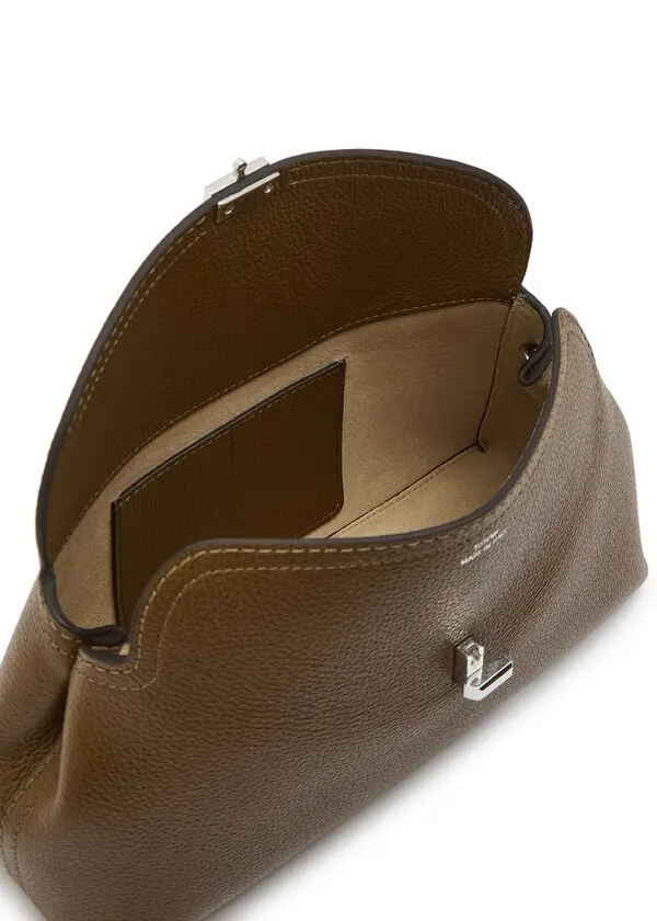 TOTEME T-lock Grained Leather Clutch