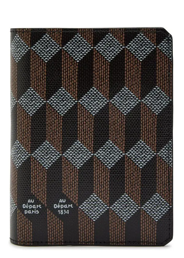 AU DEPART Logo Leather Passport Case