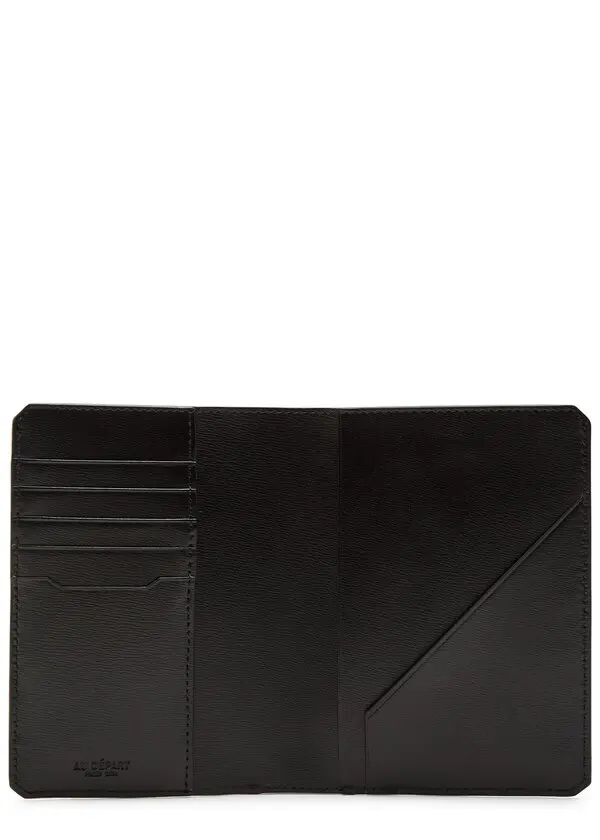 AU DEPART Logo Leather Passport Case