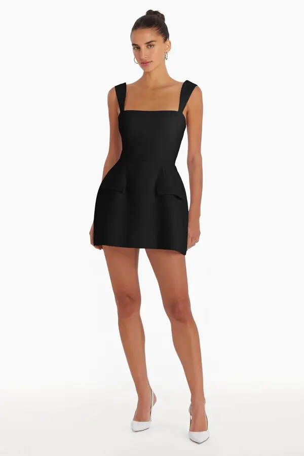Amanda Uprichard Bethany Mini Skort Romper - Black