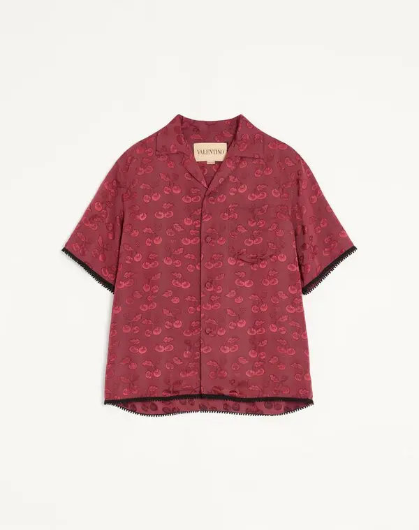 Valentino Garavani Bowling Shirt With Cherryfic Jacquard - Magenta