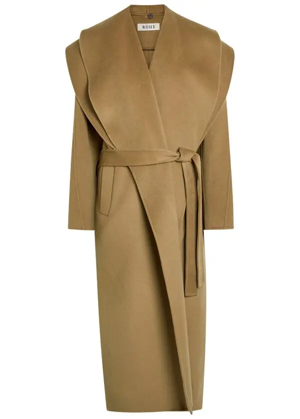 RÓHE Double-faced Wool And Cashmere-blend Belted Coat - Camel