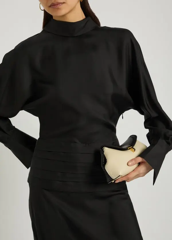 RÓHE Tuxedo-style Silk Midi Dress - Black