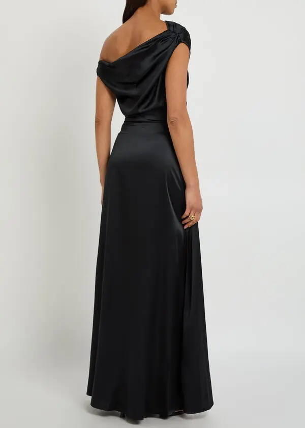 Staud Phare Silk Maxi Dress - Black - 4