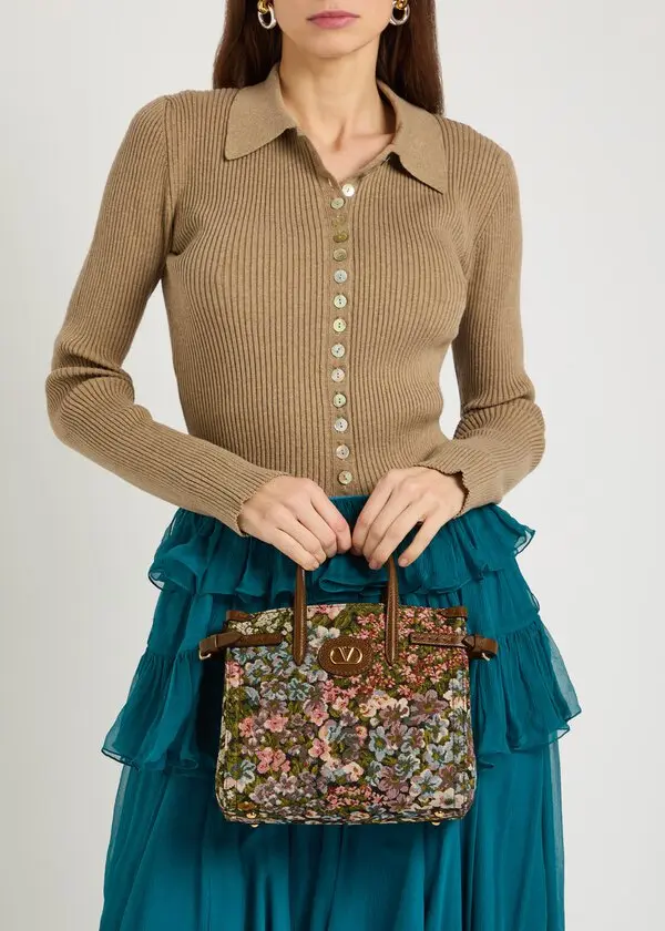 Valentino Garavani Antibes Small Floral-jacquard Tote Bag - Multicoloured