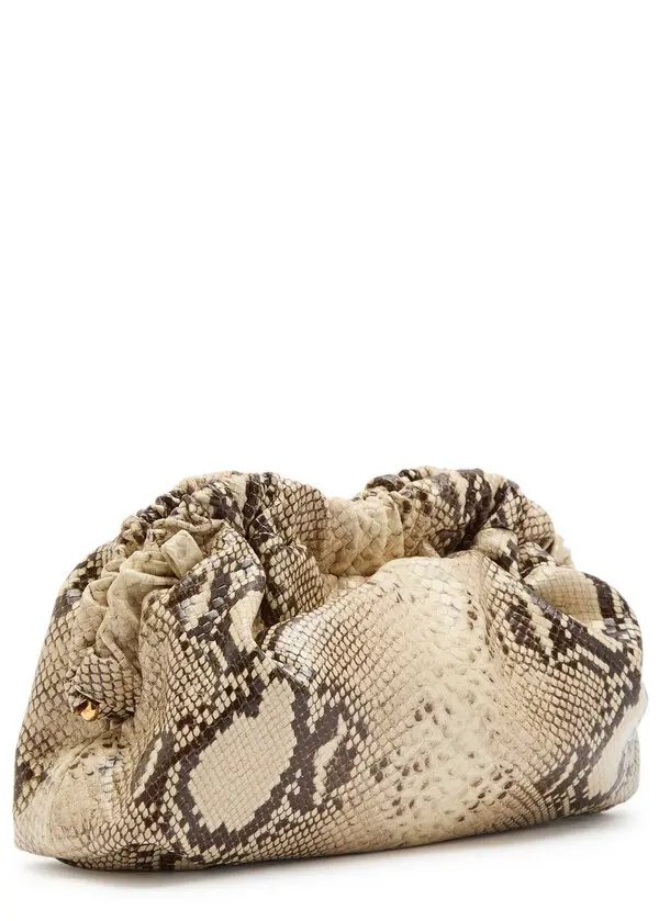 MANSUR GAVRIEL Cloud Mini Python-print Leather Clutch