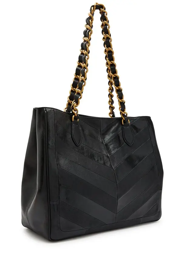 Valentino Garavani Logo-plaque Chevron Leather Tote Bag