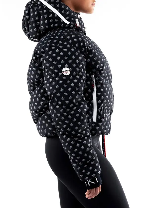 MALIBU SKI CLUB Ditzy Cropped Puffer Jacket - Navy
