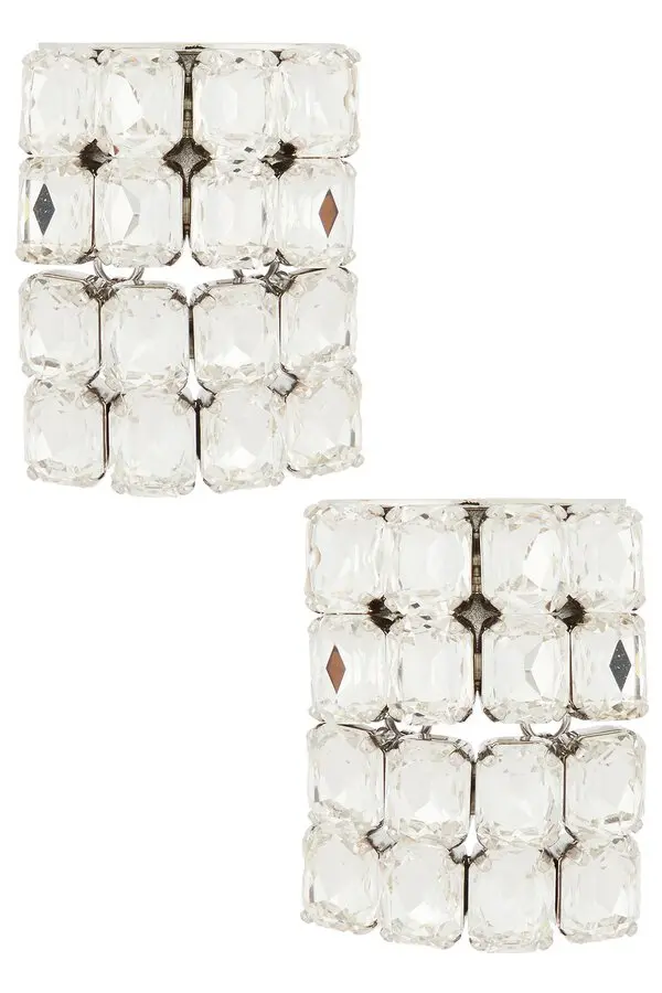 AREA Crystal Pave Earrings - Clear Crystal & Silver