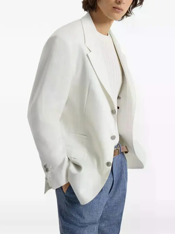 Brunello Cucinelli Single-breasted Blazer - White