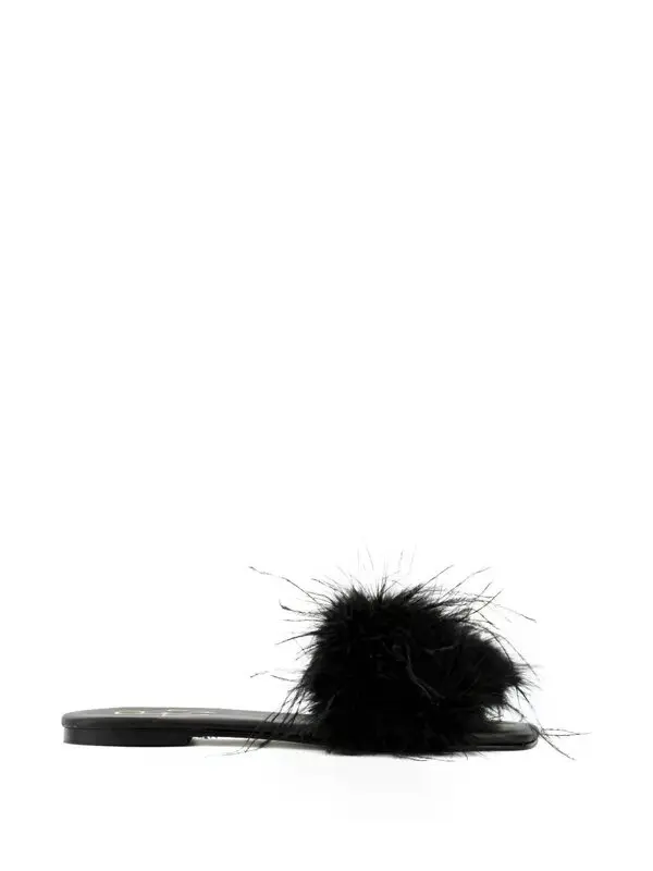 PAUL WARMER Feather Flat Sandals - Black