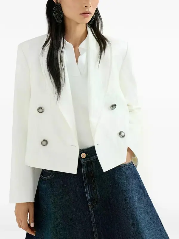 Brunello Cucinelli Long-sleeved Blazer - White