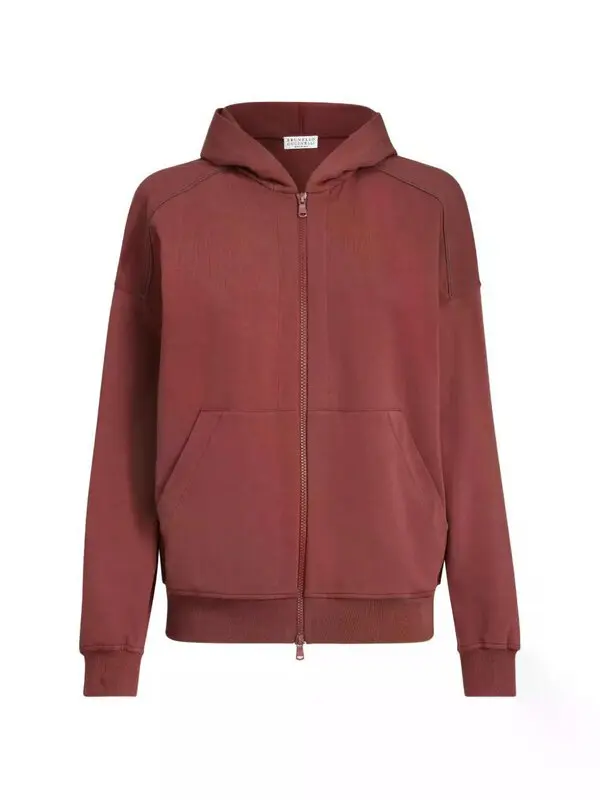 Brunello Cucinelli Zip Hooded Jacket - Red