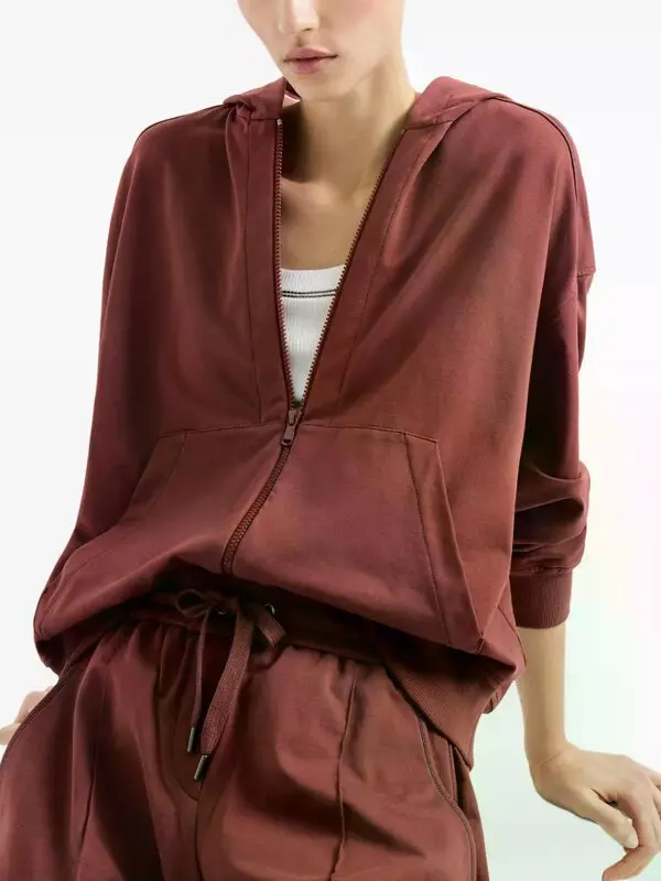 Brunello Cucinelli Zip Hooded Jacket - Red