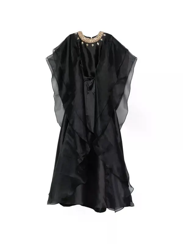 BARUNI Ruffled Embellished Almas Dress - Black