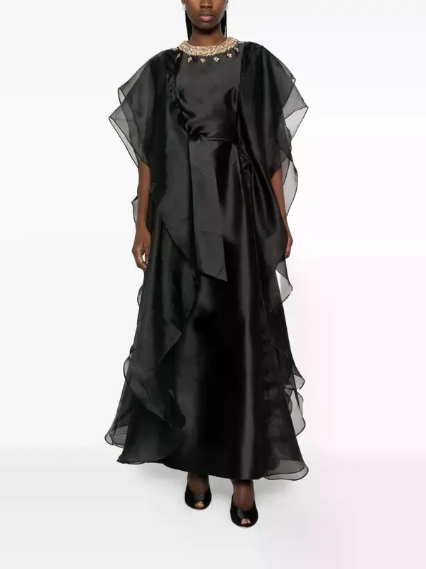 BARUNI Ruffled Embellished Almas Dress - Black