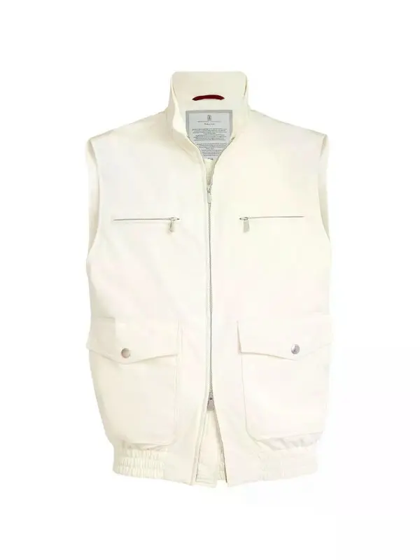 Brunello Cucinelli Bonded Padded Gilet - Neutrals