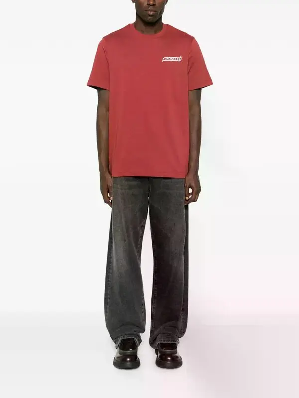 Moncler Ss Logo-detail T-shirt - Red