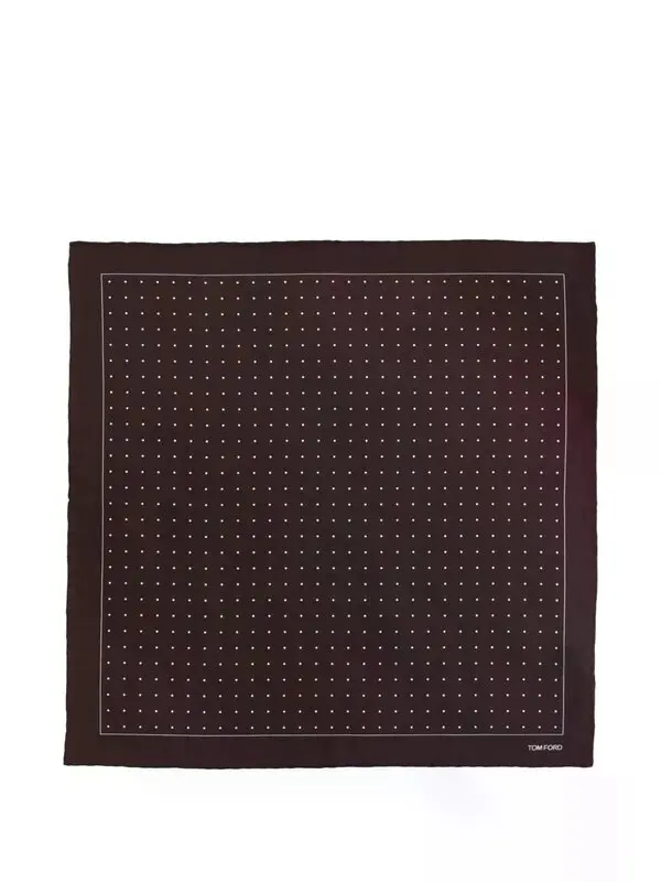 TOM FORD Dotted Border Pocket Square - Red