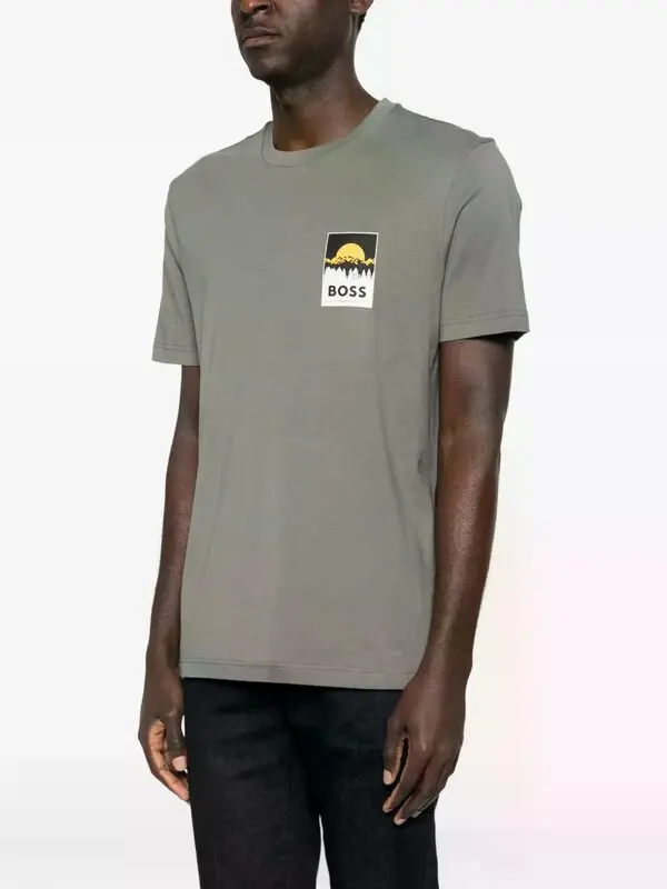 BOSS Cotton-jersey T-shirt With Logo Artwork