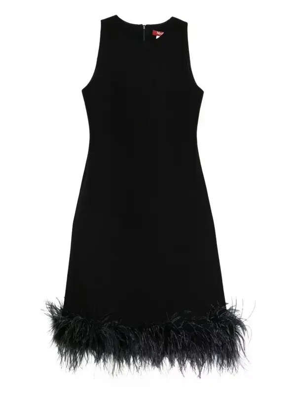 Max Mara Feather-hem Midi Dress