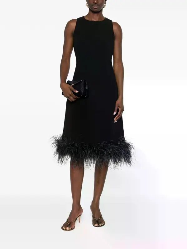 Max Mara Feather-hem Midi Dress
