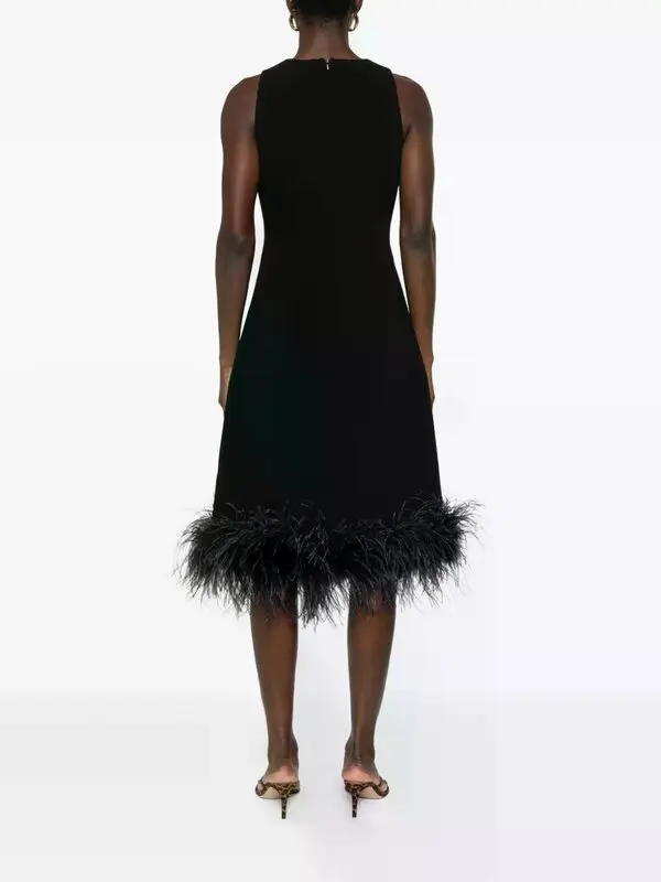 Max Mara Feather-hem Midi Dress
