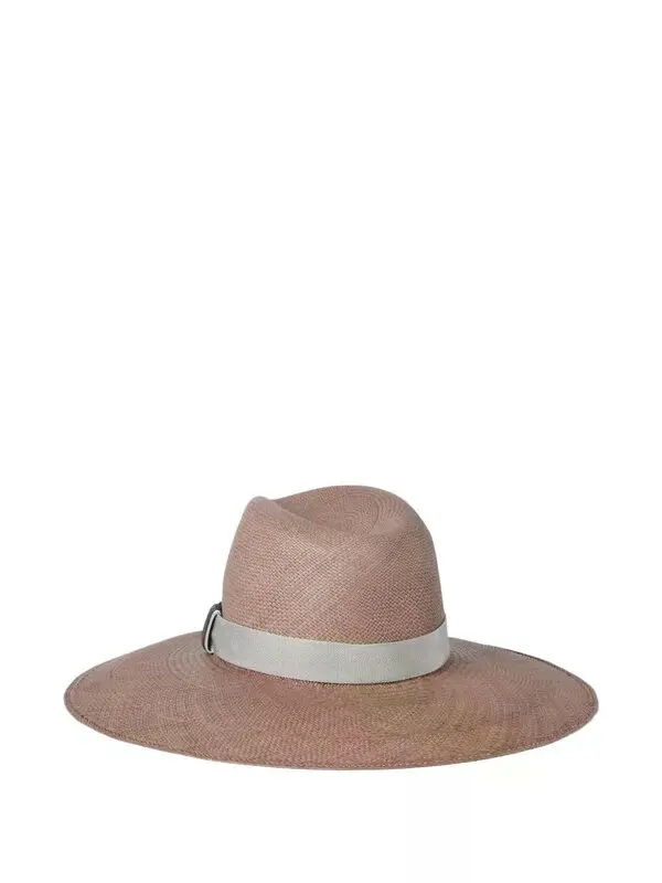 Brunello Cucinelli Leather-band Straw Fedora - Brown
