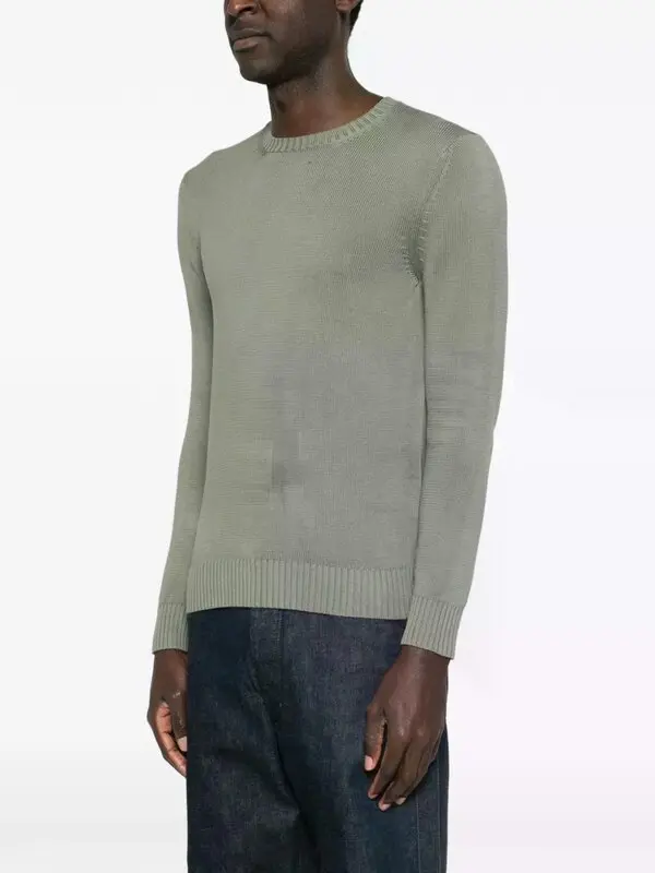 Malo Crew-neck Sweater With Ribbed Trims
