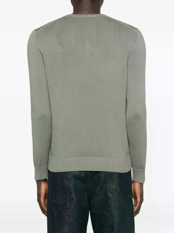 Malo Crew-neck Sweater With Ribbed Trims
