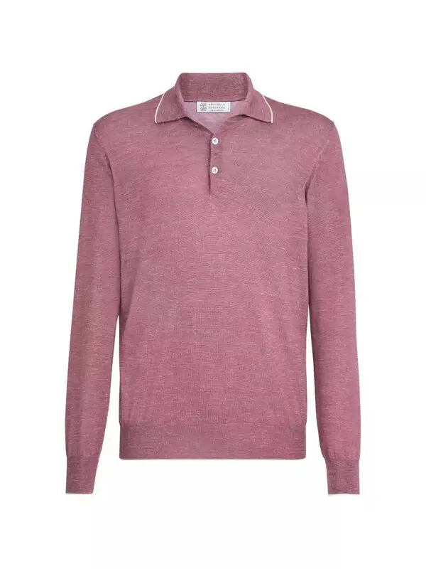 Brunello Cucinelli Long-sleeve Polo Shirt - Red