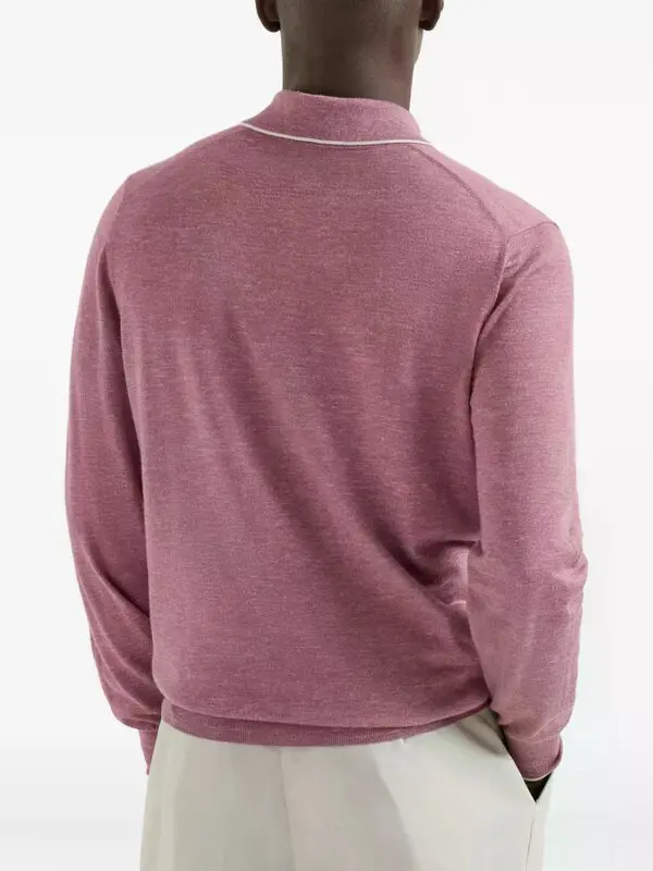 Brunello Cucinelli Long-sleeve Polo Shirt - Red