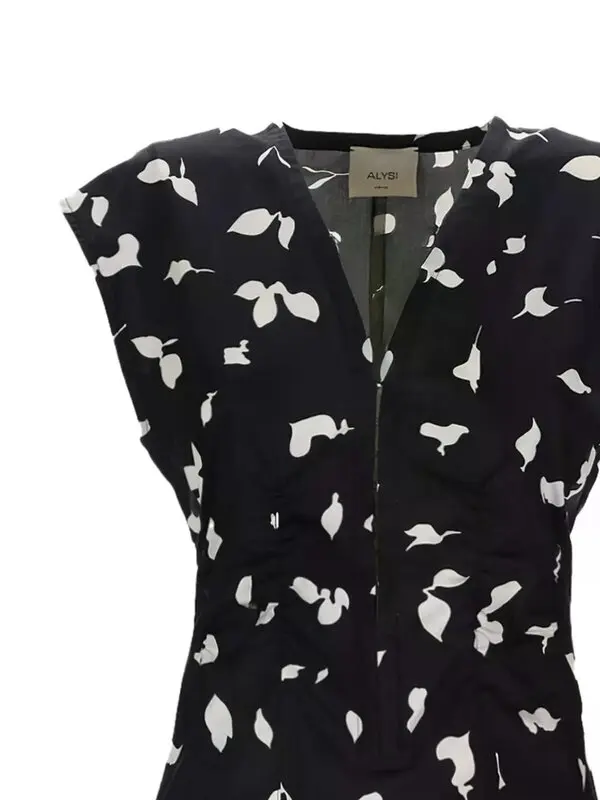 ALYSI Printed V-neck Midi Dress