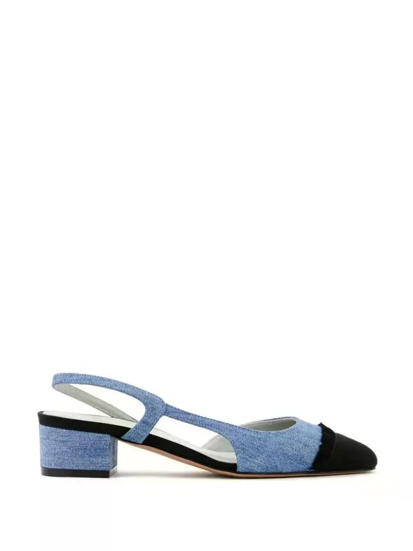 PAUL WARMER Loulou Sling Jeans Pumps - Blue
