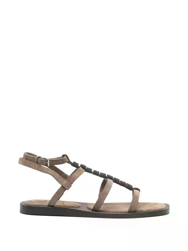 Brunello Cucinelli Beaded Strappy Sandals