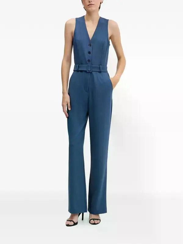 Sisley Belted Jumpsuit - Blue