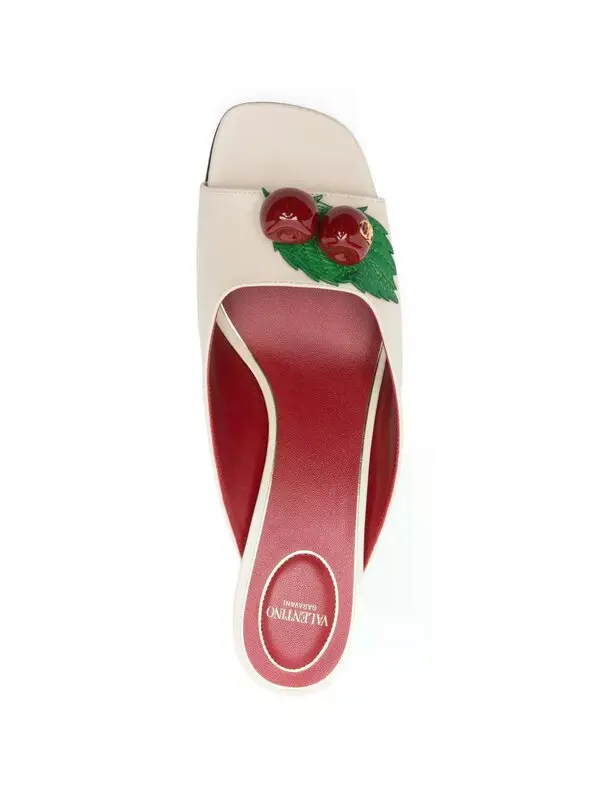 Valentino Garavani Cherryfic Embellished Mules - Neutrals