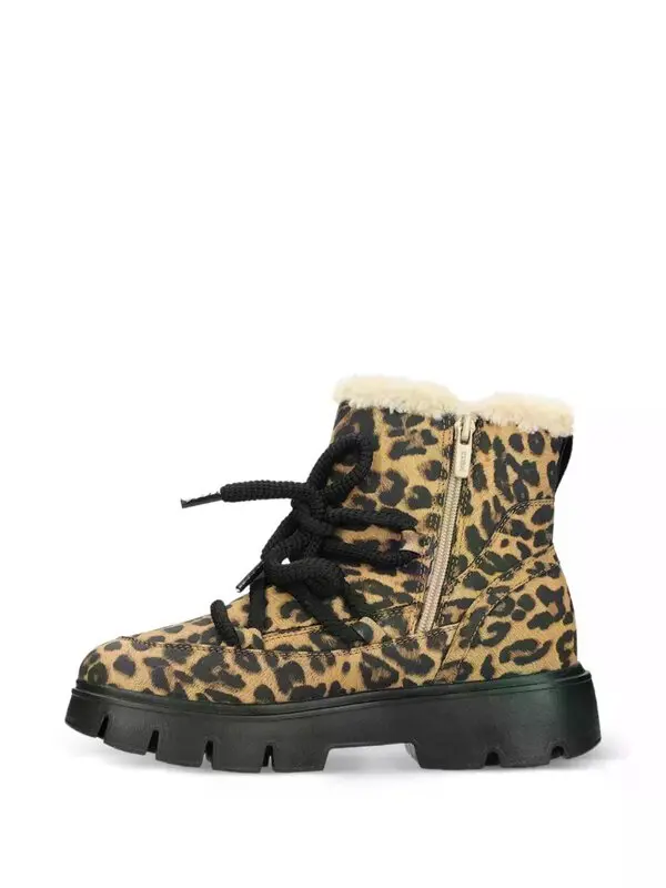 MEXX Leopard Print Lace-up Ankle Boots