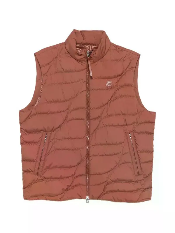 Moncler Quilted Zip Gilet - Brown