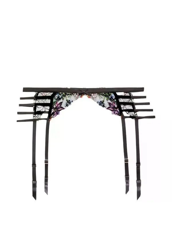 FLEUR DU MAL Wildfleur Garter Belt - Black