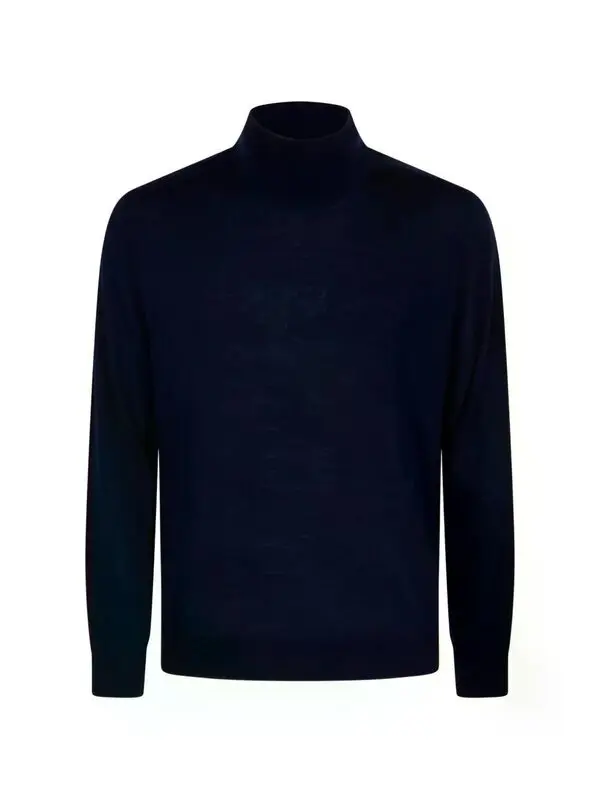 Canali Roll-neck Long-sleeve Sweater - Blue