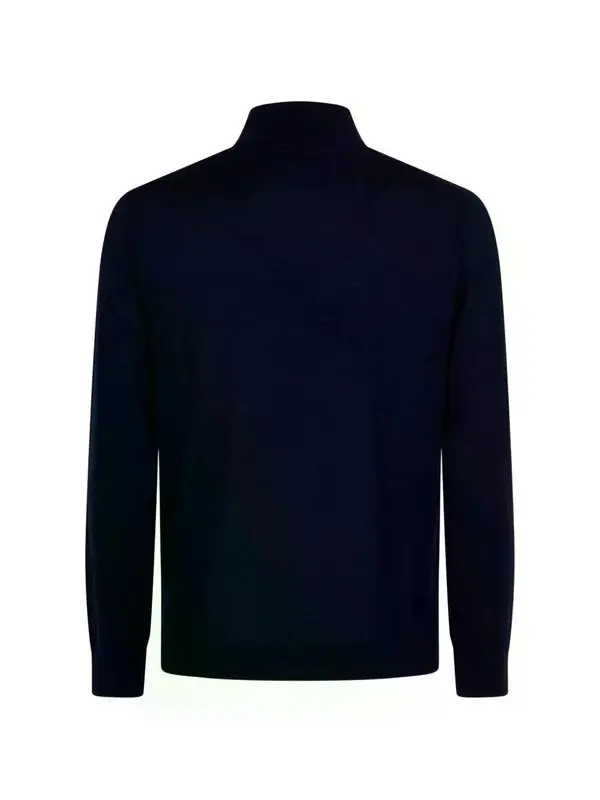 Canali Roll-neck Long-sleeve Sweater - Blue