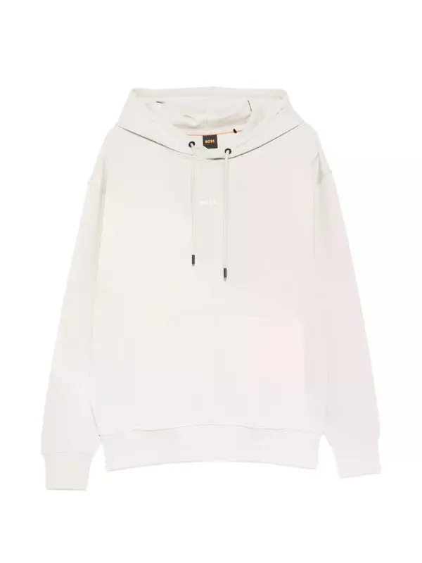 BOSS Drawstring Logo-detail Hoodie - Neutrals