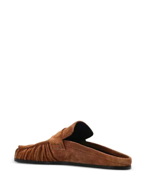 JIL SANDER Suede Mules With Fringed Detailing - Brown
