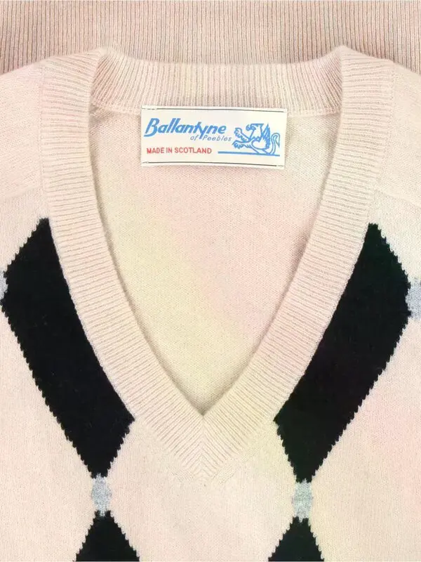 BALLANTYNE Argyle V-neck Sweater
